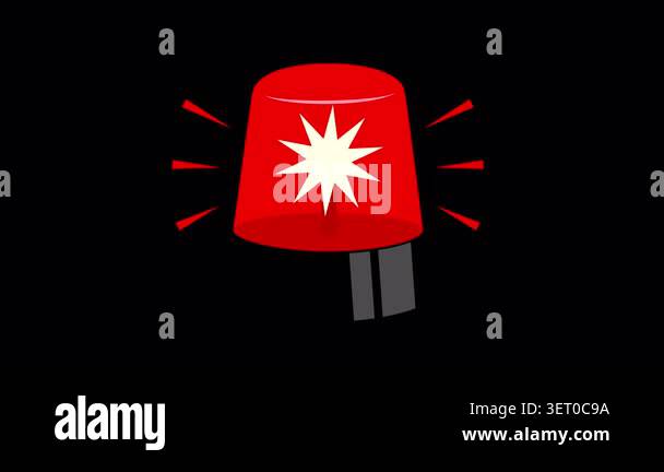 Emergency alert siren warning alarm icon animation on transparent ...
