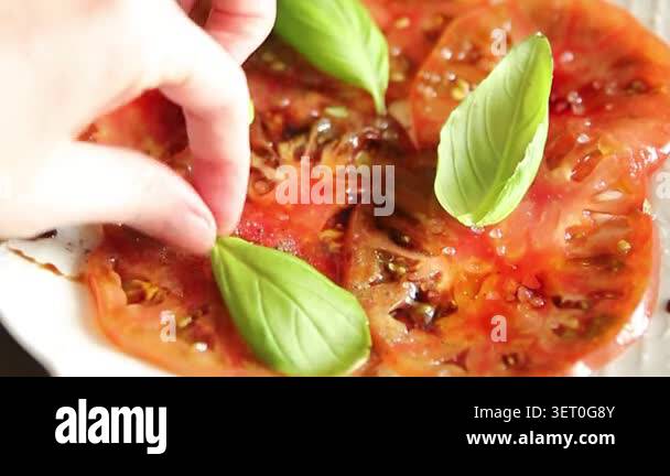 Tomato salad, vegetables tomatoes carpaccio tasty snack fresh delicious ...