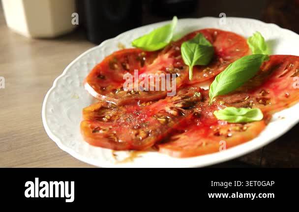 Tomato salad, vegetables tomatoes carpaccio tasty snack fresh delicious ...