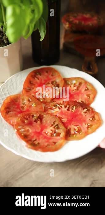 Tomato salad, vegetables tomatoes carpaccio tasty snack fresh delicious ...