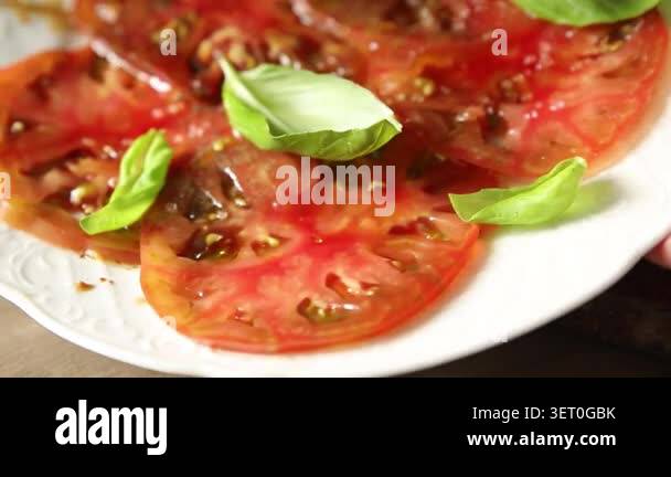 Tomato salad, vegetables tomatoes carpaccio tasty snack fresh delicious ...