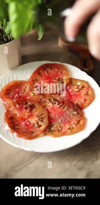 Tomato salad, vegetables tomatoes carpaccio tasty snack fresh delicious ...
