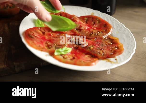 Tomato salad, vegetables tomatoes carpaccio tasty snack fresh delicious ...