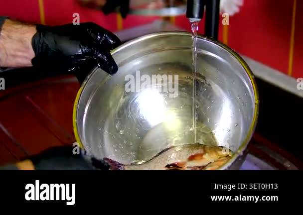 Complete homemade crucian carp recipe showing fish cleaning, scaling ...