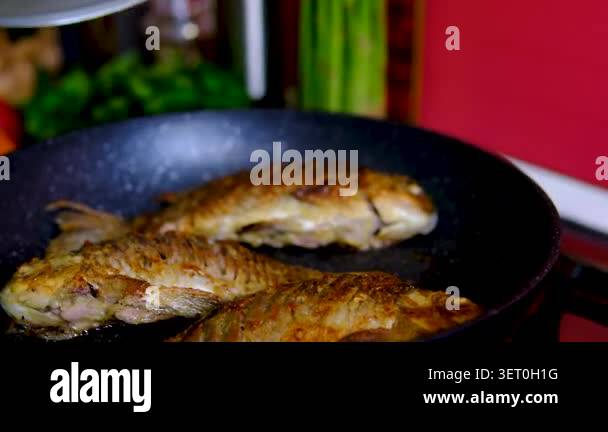 Complete homemade crucian carp recipe showing fish cleaning, scaling ...