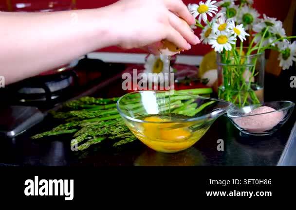prepares a nutritious breakfast from scratch, whisking eggs, seasoning ...
