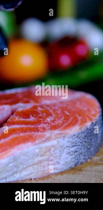 Fresh salmon is dried, seasoned, fried in oil, basted with butter and ...