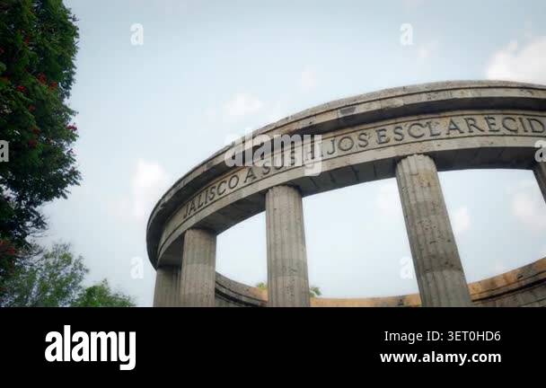 Handheld reveal captures the iconic Rotonda de los Jaliscienses ...