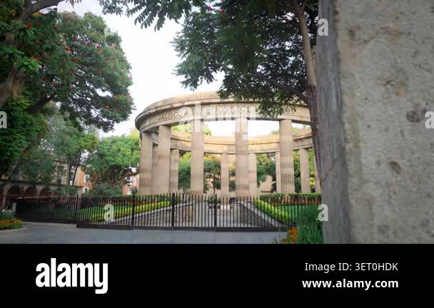 Handheld reveal captures the iconic Rotonda de los Jaliscienses ...