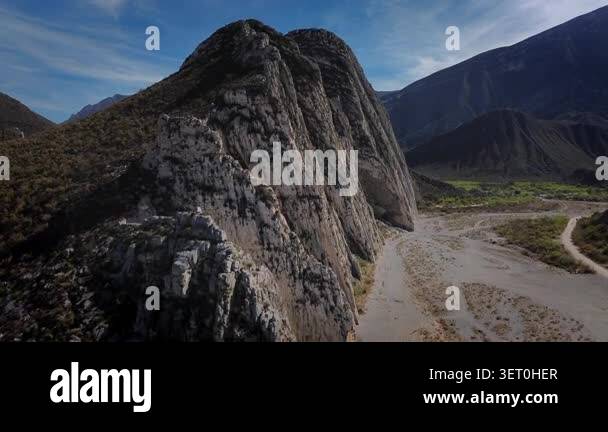 Aerial drone slowly reveals the rugged Huasteca Canyon landscape in ...