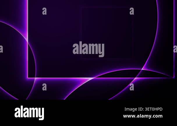 Violet neon laser squares and circles abstract technology background ...
