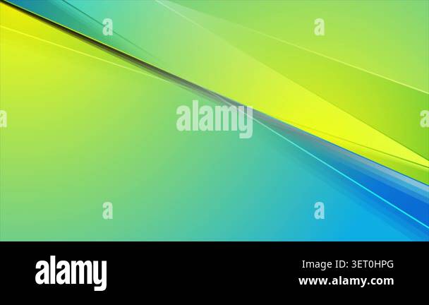 Yellow and blue smooth glossy stripes abstract geometric corporate ...