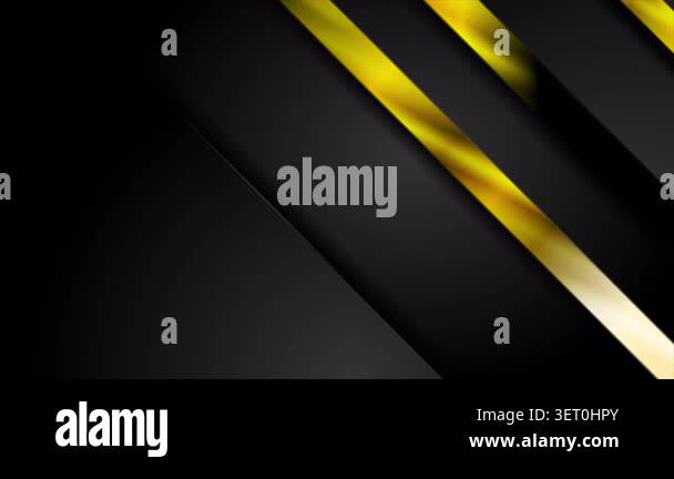 Black abstract corporate background with glossy golden stripes ...