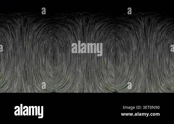 Curving lines forming hollow air tunnel in dark scene creating smooth ...