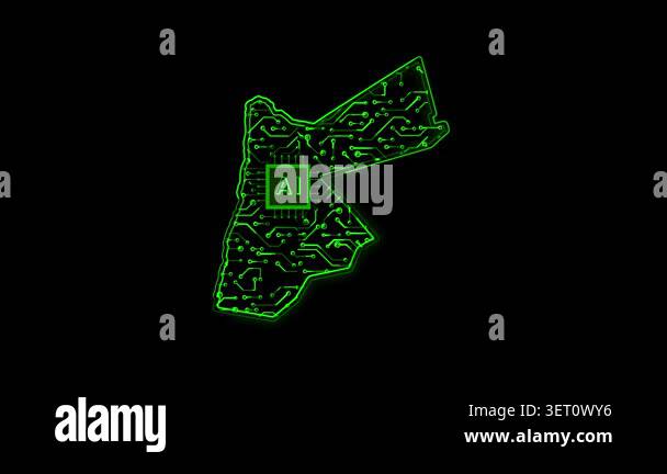 Jordan Country Map Chipset Technology Opener, Suitable for Tech Events ...