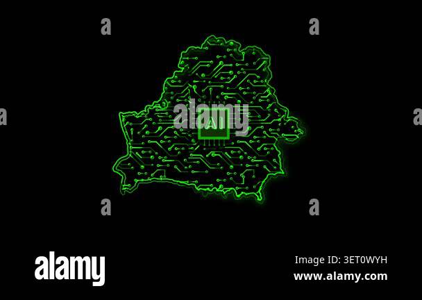Belarus Country Map Chipset Technology Opener, Suitable for Tech Events ...