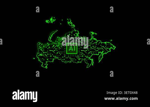 Russia Country Map Chipset Technology Opener, Suitable for Tech Events ...