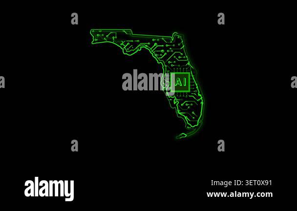 Florida State (USA) Map Map Chipset Technology Opener, Suitable for USA ...
