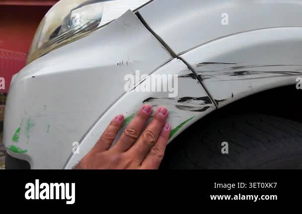 Close up of car damage with scratches and dents Stock Video Footage - Alamy