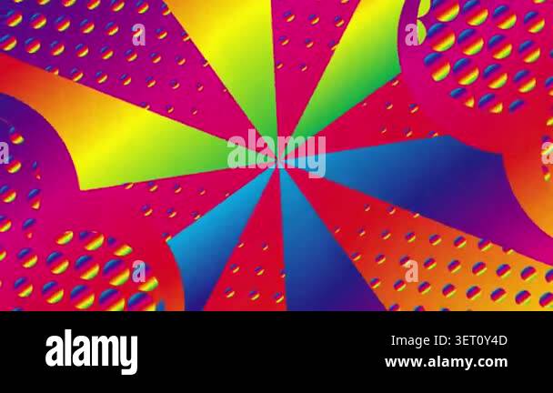 Vibrant Sunburst Pattern with Polka Dots 4K Stock Video Footage - Alamy