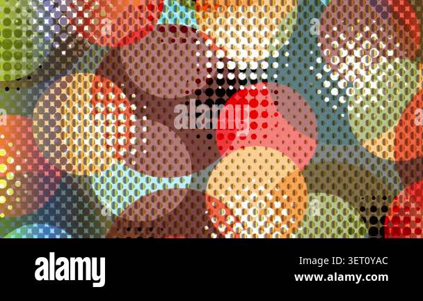 Abstract colorful circles with halftone texture 4K Stock Video Footage ...