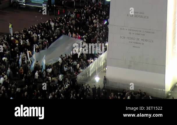 Buenos Aires, Argentina - May 25, 2010: Crowd With Large Flag At ...