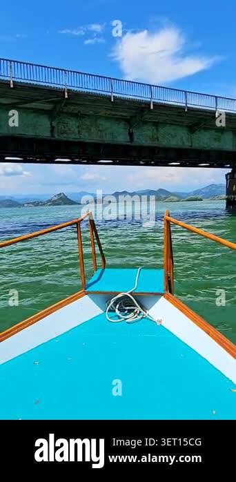 Video of a boat passing under a bridge on Skadar Lake in Montenegro ...