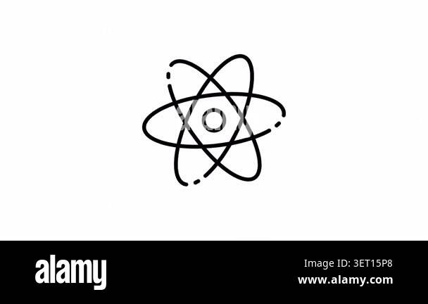 Atom Structure Animated Icon With Alpha Channel. Science, Physics, And ...