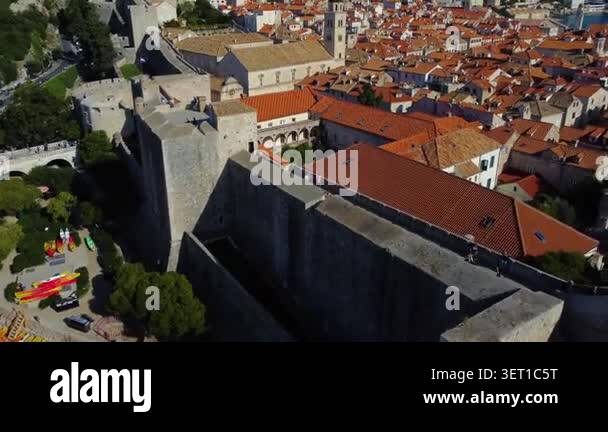 Incredible aerial view of dubrovnik's old town, featuring the iconic ...
