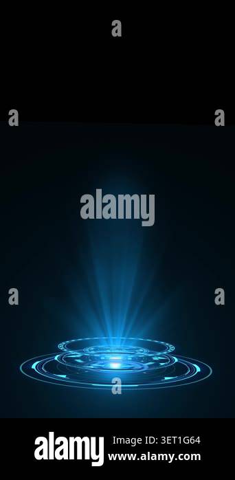 Vertical video HUD circle interfaces. Hi tech futuristic display. Blue ...