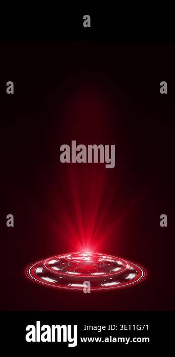 Vertical video HUD circle interfaces. Hi tech futuristic display. Red ...