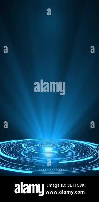 Vertical video HUD circle interfaces. Hi tech futuristic display. Blue ...