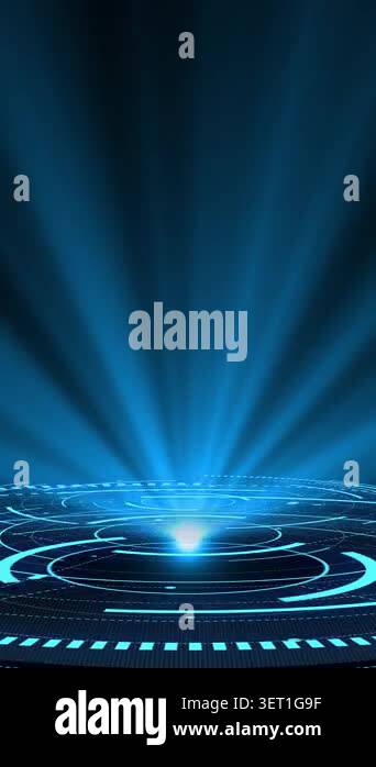 Vertical video HUD circle interfaces. Hi tech futuristic display. Blue ...
