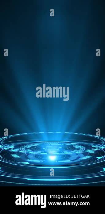 Vertical video HUD circle interfaces. Hi tech futuristic display. Blue ...