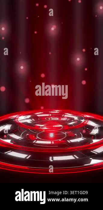 Vertical video HUD circle interfaces. Hi tech futuristic display. Red ...