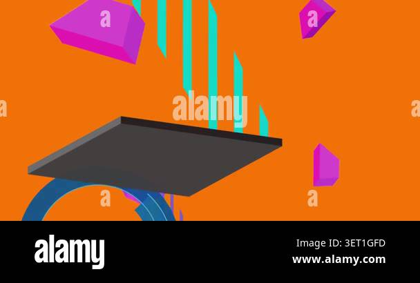 Geometrical graphic retro theme background animation with place for ...