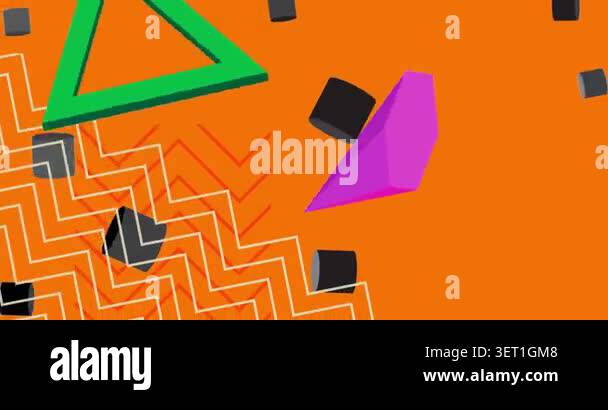 Geometrical graphic retro theme background animation with place for ...