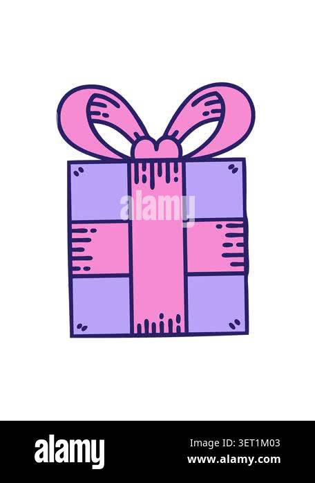 Vertical video showing a simple animated graphic of a gift box with a ...