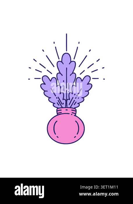Vertical video showing animated illustration of a pink bottle with ...