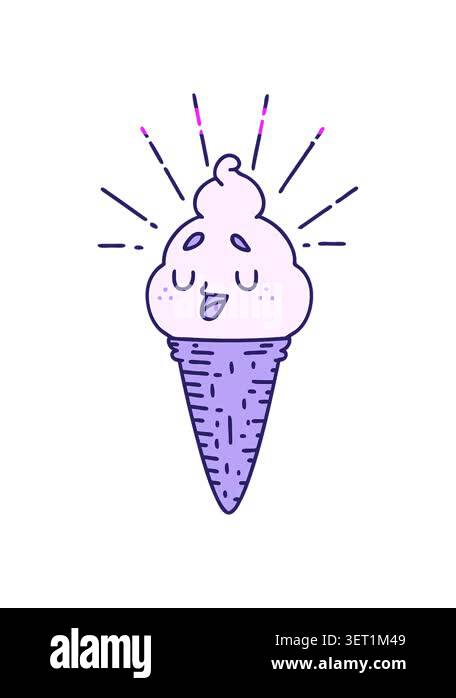 Cute ice cream cone smiling with sprinkles Stock Video Footage - Alamy