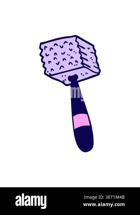 Illustration of purple textured roller brush Stock Video Footage - Alamy