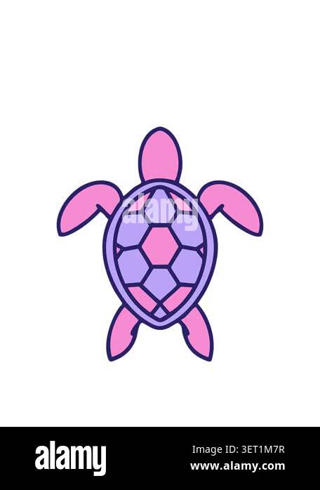 Colorful cartoon turtle swimming in water Stock Video Footage - Alamy