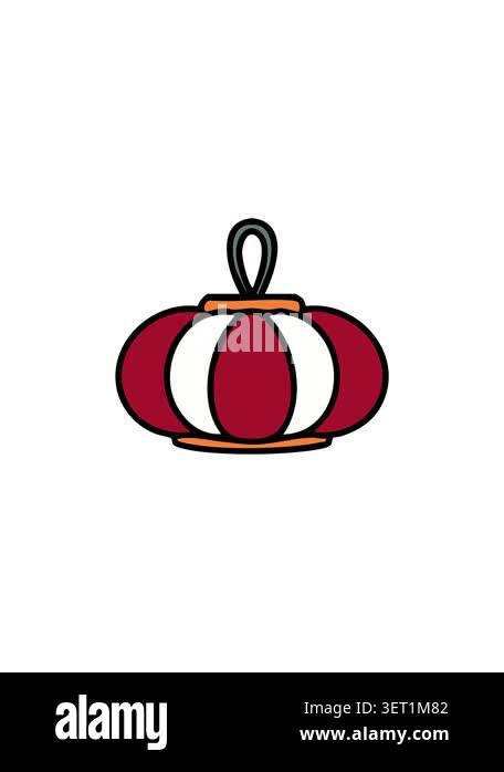 Red and white decorative lantern hanging object Stock Video Footage - Alamy
