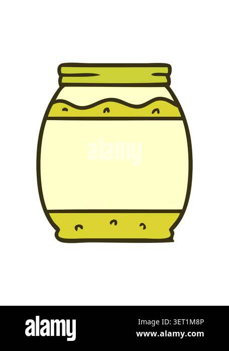 Vertical video showing a simple animated graphic of a jar with a blank ...