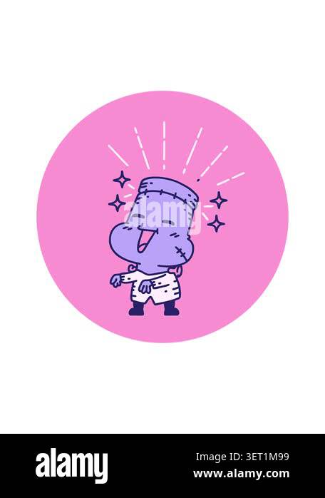 Happy cartoon character dancing with sparkles Stock Video Footage - Alamy