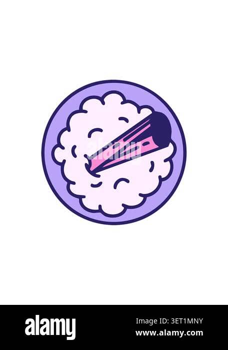 Vertical video showing abstract animation of a purple circle with a ...