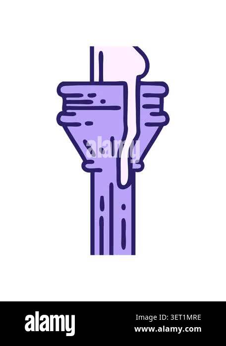 Vertical video showing abstract purple object with glitch effect and ...