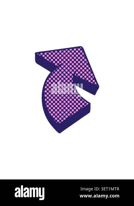 Vertical video showing animated 3D graphic of a purple arrow with pink ...