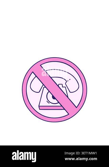 Vertical video showing animated graphic of a prohibition sign with a ...
