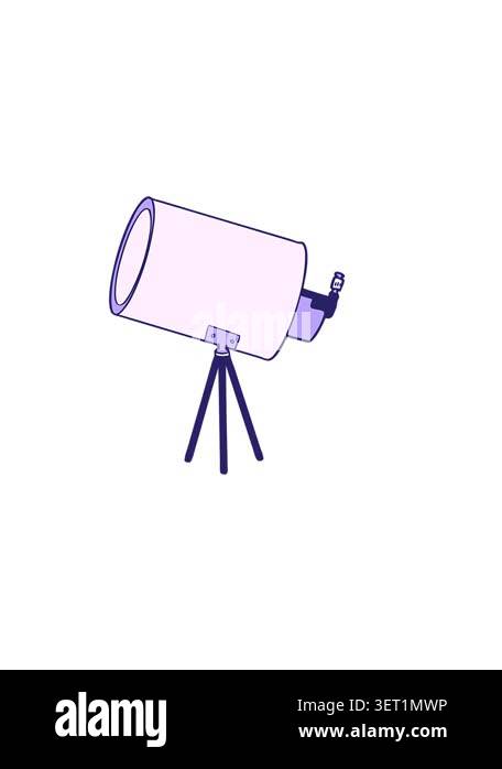 Vertical video showing a simple animated illustration of a telescope on ...